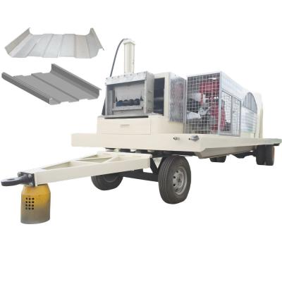 China Portable KR18 KR24 SSR Standing Seam Roof Sheet Roll Forming Machine 11 Stations 24HP for sale