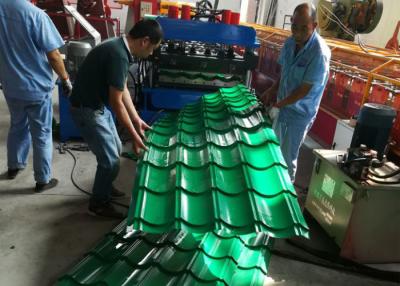 China Automatic Glazed Tile Roll Forming Machine 16 Stations 7.5kw Step Tile Making Machine 380V 50HZ for sale