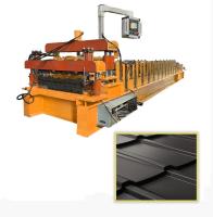 China Chain Transmission Allano Metal Roof Tile Roll Forming Machine 5-6m/min Speed 0.4-0.8mm Thickness for sale