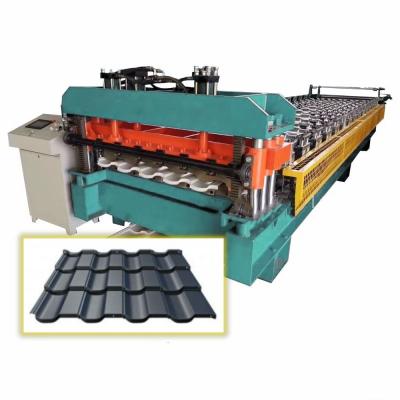 China 1250mm Feeding Width Metal Roof Tile Roll Forming Machine 5-6m/min Working Speed for sale