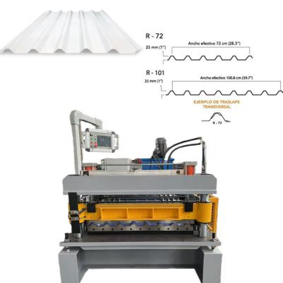 China R101 Metal Roofing Sheet Roll Forming Machine 0.3-0.8mm Thickness 76mm Precision Shaft for South America for sale