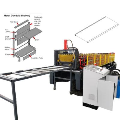 China 250-550mm Width Adjustable Supermarket Gondola Shelving Storage Rack Shelf Board Panel Roll Forming Machine for sale