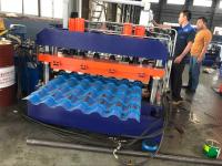 China Color Sheet Roof Panel Roll Forming Machine , Glazed Tile Roll Forming Equipment for sale