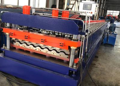 China PPGI Steel Metal Roof Panel Roll Forming Machine 16 Rollers , 0.3-0.8mm Thickness for sale