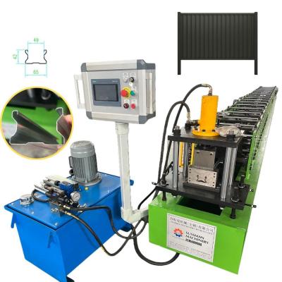 China Colorbond Steel Fencing Post Roll Forming Machine 0.5-0.8mm Thickness 65x24mm for sale