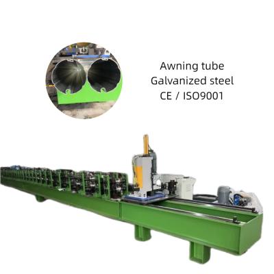 China Galvanized Steel Awning Tube Roll Forming Machine 0.8-1.2mm 70mm Dia 24 Stations for sale