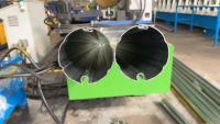 China Galvanized Steel Awning Tube Roll Forming Machine 0.8-1.2mm 70mm Dia 24 Stations for sale