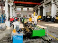 China 70mm Patio Canopies Awning Pipe Roll Forming Machine 0.6-1.5mm Galvanized Steel Servo Fly Saw Cutting for sale
