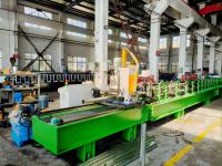 China 70mm Patio Canopies Awning Pipe Roll Forming Machine 0.6-1.5mm Galvanized Steel Servo Fly Saw Cutting for sale