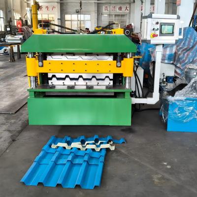 China Galvanized Steel 0.3-0.8mm Thickness Trapezoidal IBR PBU Roofing Sheet Double Layer Roll Forming Machine for sale