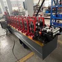 China Galvanized Steel Din Rail Roll Forming Machine 0.8-1.2mm Thickness for Electrical Cabinet Channel Rail for sale