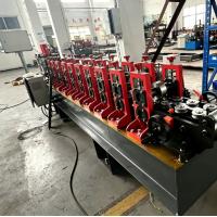 China 0.8-1.2mm Galvanized Steel Omega Hat Din Rail Roll Forming Machine for Electrical Cabinet Cable Tray for sale