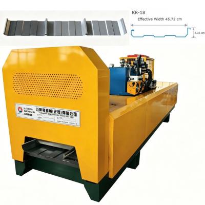 China Portable KR18 Standing Seam Roll Forming Machine 11 Stations 10-13 m/min for sale