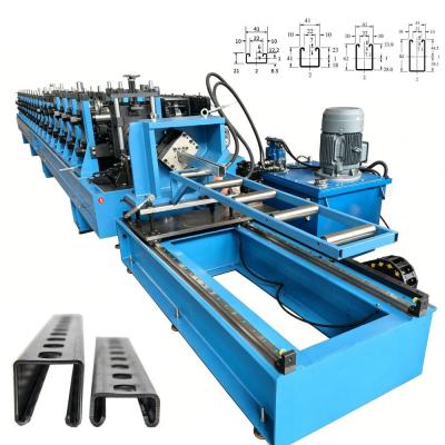 China 41*21 41*41 41*62 PV C Strut Roll Forming Machine with 1.5-2.5mm Thickness Galvanized Steel Stainless Steel for sale