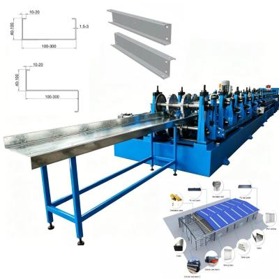 China 80mm-300mm Width C Z Purlin Roll Forming Machine with 1.5-3.5mm Thickness Galvanized Steel for sale