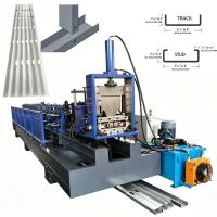 China 1.0-2.0mm Thickness C U Stud Track Roll Forming Machine with 90mm-200mm Width Auto Adjustable for sale