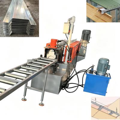 China 0.4-1.0 mm Reinforcement Rib Omega Hat Roof Batten Furring Channel Roll Forming Machine Roofing Ceiling Support Construction for sale