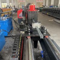 China Hydraulic Punching 1.5-2.5mm GI Stainless Steel Strut Channel Slotted & Unsoltted Uni Solar Structure Channel Roll Forming Machine With Servo Following Cutting For Sale for sale