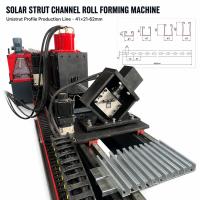 China 1.5-2.5mm Galvanized Coils PV Solar Strut Channel Roll Forming Machine Servo Hydraulic Punching  Solar Mounting Bracket for sale