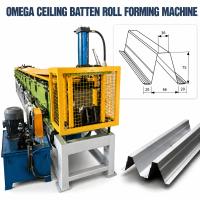 China 0.4-1.0mm Galvanized Steel Omega Shape Ceiling Batten Roll Forming Machine Suspension System Roof Batten Drywall Partition for sale