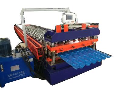 China Metal Roman Tile Roll Forming Machine 0.4-0.8mm Thickness 5-6m/min Roof Panel Making Machine for sale