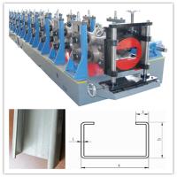 China Hydraulic Punching C Channel Cold Roll Forming Machine 3 Ton Manual Decoiler 1.5-2.2mm 12M/min for sale