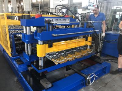 China PPGI 820mm Glazed Tile Roll Forming Machine 16 Rollers 7.5KW Chain Drive for sale