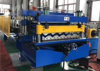 China 0.7mm PPGI Colored Steel Glazed Roofing Tile Roll Forming Machine 16 Stations 75mm Shaft for sale
