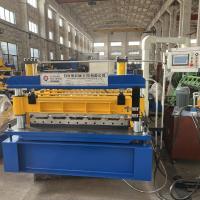 China 0.3mm Thickness Trapezoidal Roof Panel Roll Forming Machine,28mm Height PPGI Roofing Sheet Rolling Machine for sale