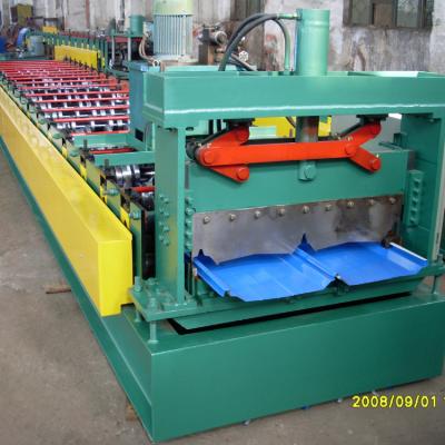 China CE ISO Boltless Roof Roll Forming Machine 0.35-0.65mm 760mm Effective Width 8-12m/min for sale