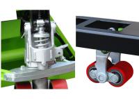 China Stainless Steel PU Wheel 2000 Kg Basic Pallet Jack With Weight Scale for sale