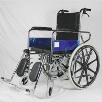 China Multi-Function Aluminum Manual Wheelchair 100kg Capacity Detachable Elevating Footrest U Shape Commode Seat for sale