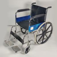 China Folding Steel Wheelchair Seat Height 50cm 100kg Capacity for Disabled for sale