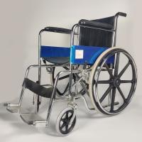 China Folding Steel Wheelchair Seat Height 50cm 100kg Capacity for Disabled for sale