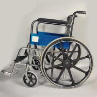 China Folding Steel Wheelchair Seat Height 50cm 100kg Capacity for Disabled for sale
