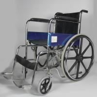 China Folding Transport Wheelchair 100kg Capacity Chromed Steel Frame Post Surgical Care for sale