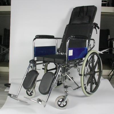China Aluminum Manual Wheelchair with U Shape Commode Seat 100kg Capacity 44cm Seat Width for sale