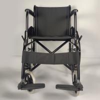 China Folding Steel Wheelchair Fixed Footrest Powder Coating Frame 100kg Capacity 44cm Seat Width for sale