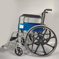 China Folding Steel Wheelchair 100kg Weight Capacity for Disabled Elderly Care for sale