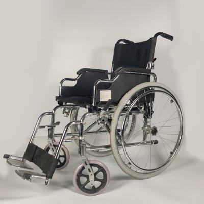 China Foldable Aluminum Manual Wheelchair 100kg Capacity Flip-Up Armrest Lightweight for sale