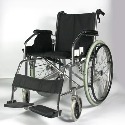 China Collapsible Lightweight Aluminum Manual Wheelchair 44cm Seat Width Flip Up Desk Armrest for sale