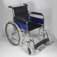 China Easycare Folding Steel Wheelchair 46cm Seat Detachable Armrest Footrest Commode for sale