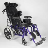 China Pediatric Transport Aluminum Manual Wheelchair for Children Reclining High Back 38-44cm Seat Width 75kg Capacity for sale