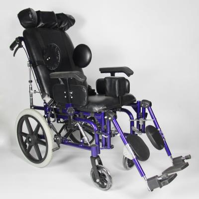 China Pediatric Transport Aluminum Manual Wheelchair for Children Reclining High Back 38-44cm Seat Width 75kg Capacity for sale
