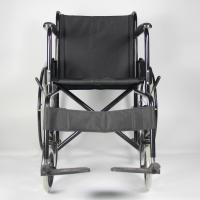 China Standard Manual Folding Steel Wheelchair 100kg Capacity 87cm Height Medical Equipment for sale