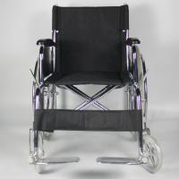 China Robust Double Crossbar Folding Steel Wheelchair Black Customizable for sale