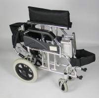 China Lightweight Aluminum Manual Wheelchair 100kg Capacity Flip Up Footrest Travel for sale