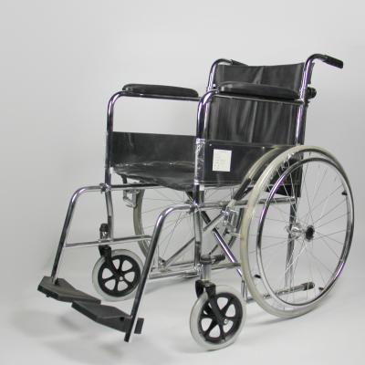 China Folding Steel Wheelchair with Detachable Footrest Flip Back Seat 20 Inch for sale