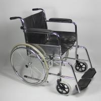 China Custom Color Folding Steel Wheelchair with Detachable Footrest Flip Back PU Seat 22 Inch for sale