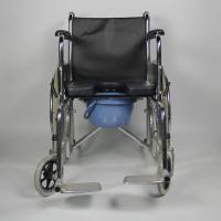 China 2 in 1 Folding Steel Wheelchair with Removable Seat Cushion and Toilet Bowl Commode Chair for sale